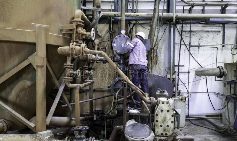 Technician are Reparing Breakdown Machine in Factory Stock Image ...