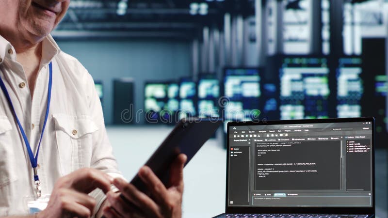 Technician in Data Center Using AI Tech on Tablet Stock Footage - Video ... Technician in Data Center Using AI Tech on Tablet Stock Footage - Video ...