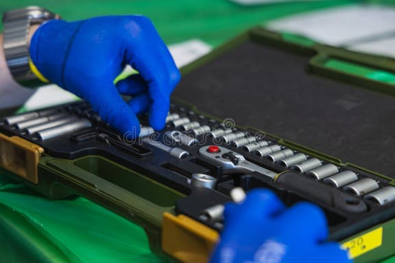 Technician S Hands Pick Up a Screwdriver Stock Photo - Image of weapon ...