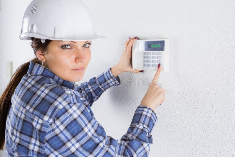 Technician Setting Up Combination Lock Stock Photo - Image of safety ...