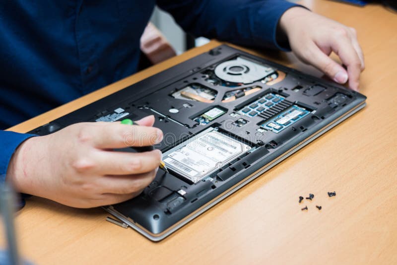 Technician Support Upgrade Part and Fixing Laptop. Select Focus ...