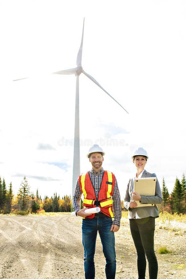 A Technician Team Engineer in Wind Turbine Power Generator Station ...