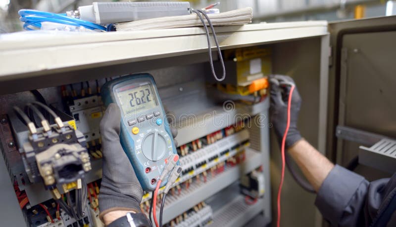 Technician Testing a Control Panel Stock Photo - Image of analyzing ...