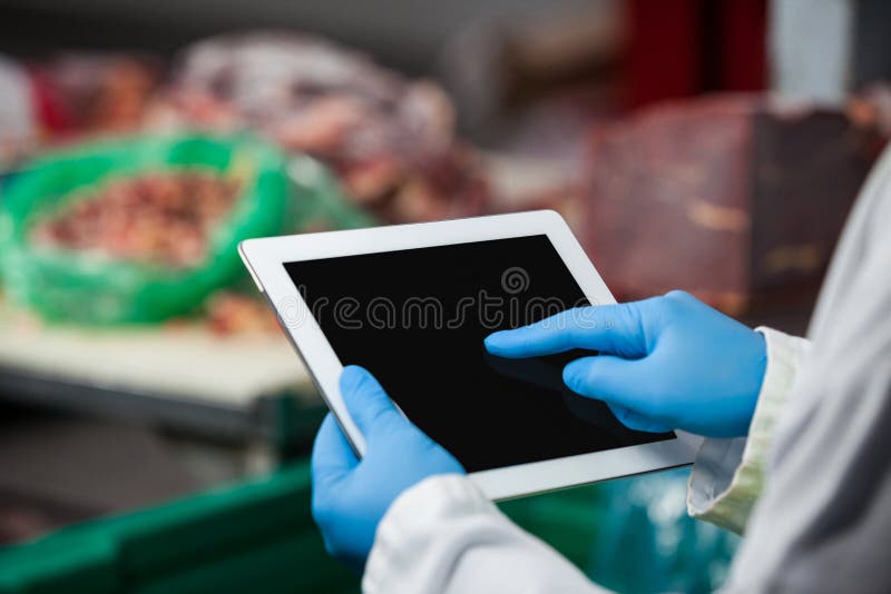 Technician Using Digital Tablet Stock Image - Image of production ...