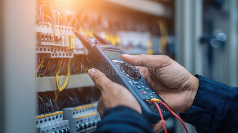 The Technician Using a Multimeter for Electrical Measurement and Diagnostics..AI Generated Image ...