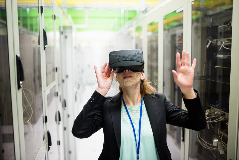 Technician Using Virtual Reality Headset Stock Photo - Image of glass ...