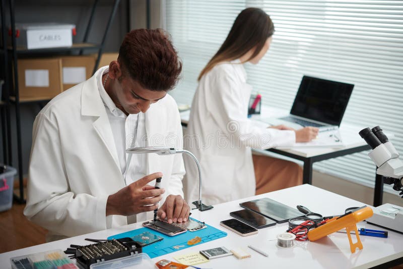 Technician Repairing Broken Smartphone Stock Photo - Image of ...
