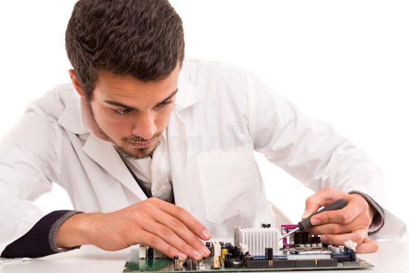Technician at work stock image. Image of component, measuring - 36862443