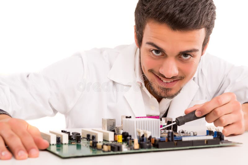 Technician at work stock image. Image of closeup, chip - 38650351