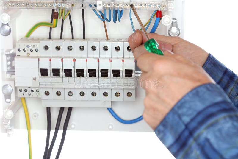 Technician Worker is Repairing Stock Image - Image of circuit, power ...