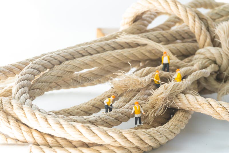 Technician Working Check or Maintenance Long Rope Close Up Stock Photo ...