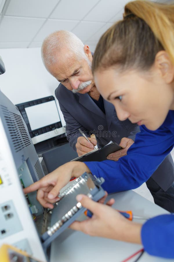 Technician Working on Electrical Appliance Stock Image - Image of ...