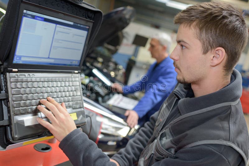 It Technician Works on Data Center Stock Photo - Image of adult ...