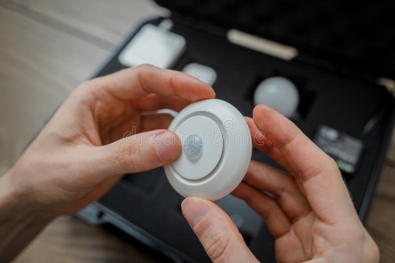 A Technician Works with a Demo Kit of the Smart Home System Stock Photo ...
