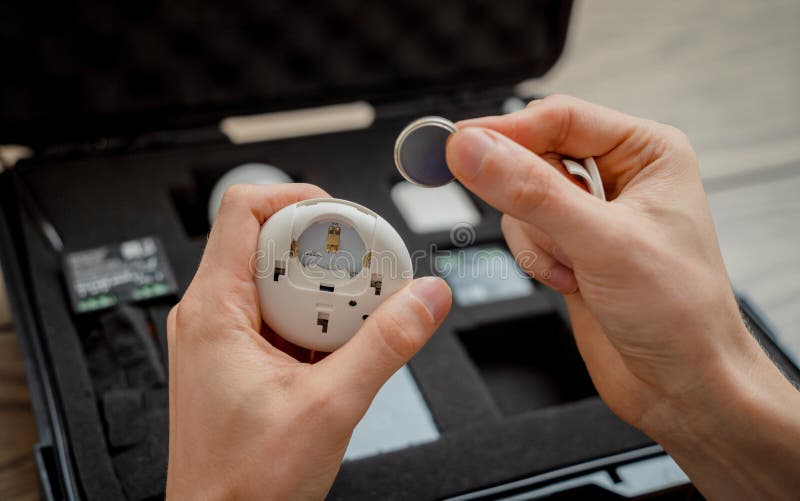 A Technician Works with a Demo Kit of the Smart Home System Stock Photo ...