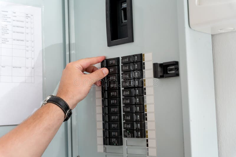 A Technician Works with a Demo Kit of the Smart Home System Stock Image ...