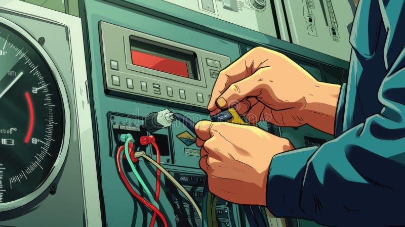 A Technicians Hand is Shown Holding a Specialized Diagnostic Tool with ...