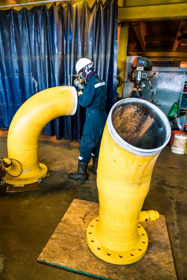 Technicians Inspect the Inner Surface of the Pipe with Permanent ...