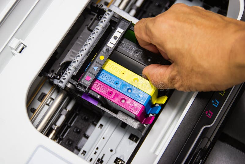 Color Printer Ink Jet Cartridge Of The Printer Stock Photo - Image of ...