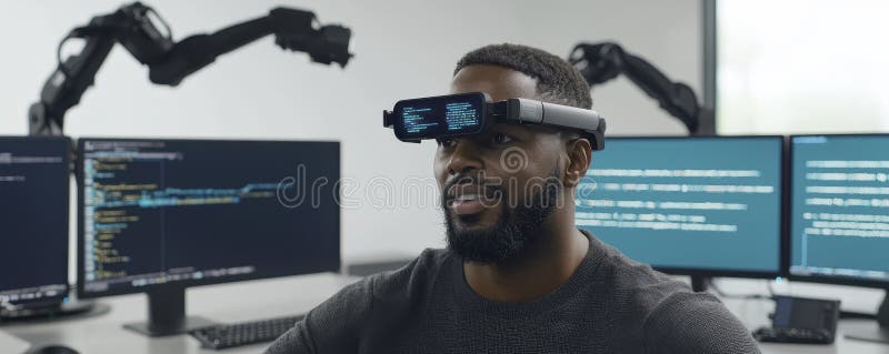 Technicians Performing Maintenance and Programming Tasks in High-Tech ...