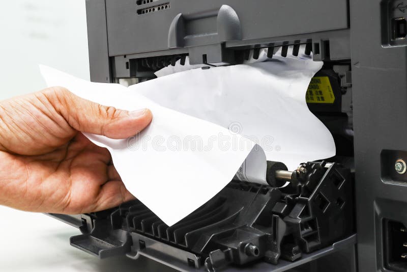 Technicians Removing Paper Stuck, Paper Jam in Printer Stock Photo ...