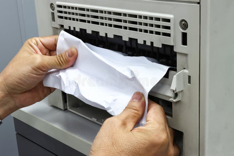 Technicians Removing Paper Stuck, Paper Jam in Printer Stock Image ...