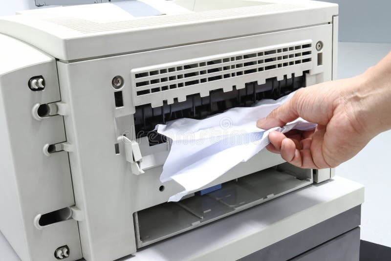 Technicians Removing Paper Stuck, Paper Jam in Printer Stock Photo ...