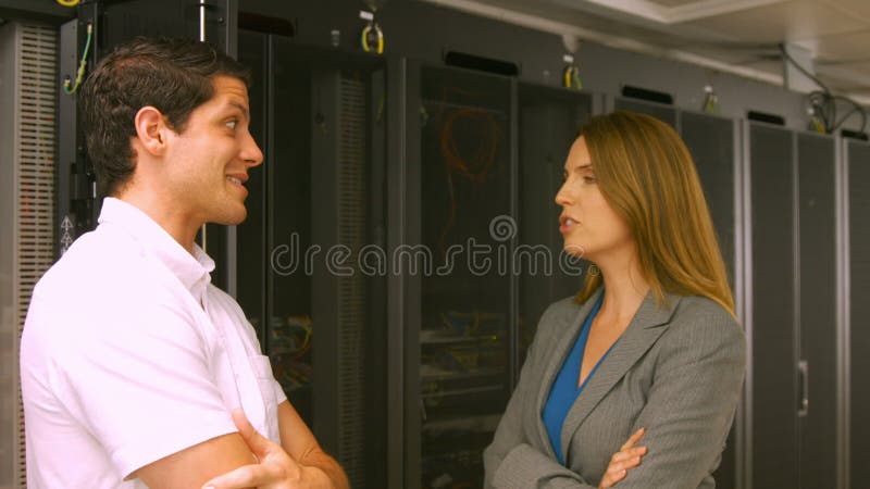 Technicians Talking in the Server Room Stock Video - Video of ...