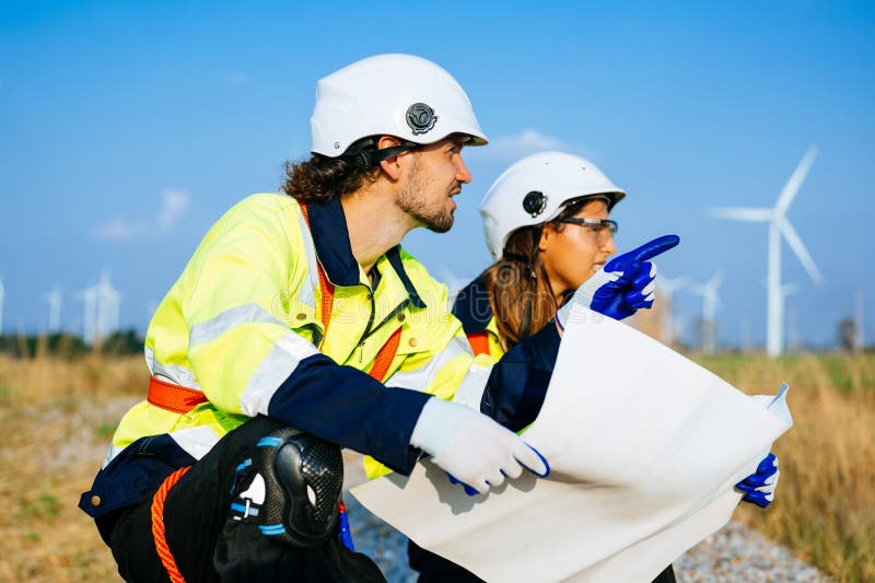 Engineer Working with Confident. Worker Outdoor Working. Mega Project ...