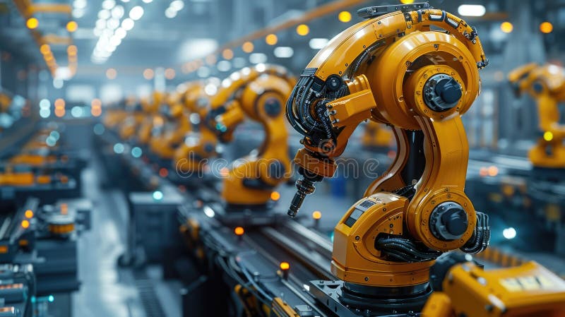 Technicians Working with Robotic Automation Systems in a Modern ...