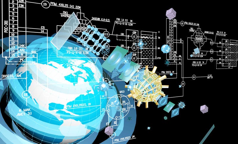 Technik Des Industriellen Entwerfenden Internetanschlusses Stock ...
