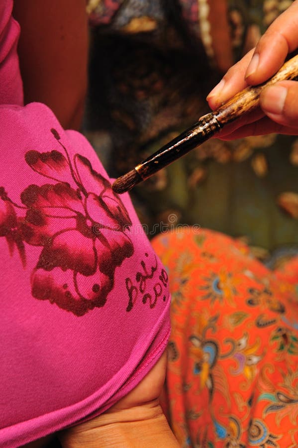 Technique of Batik Painting Stock Photo - Image of manufacturing ...