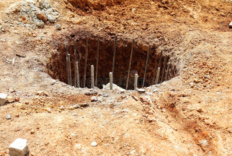 Technique of Making a Hole Where Concrete is Poured? Stock Image ...