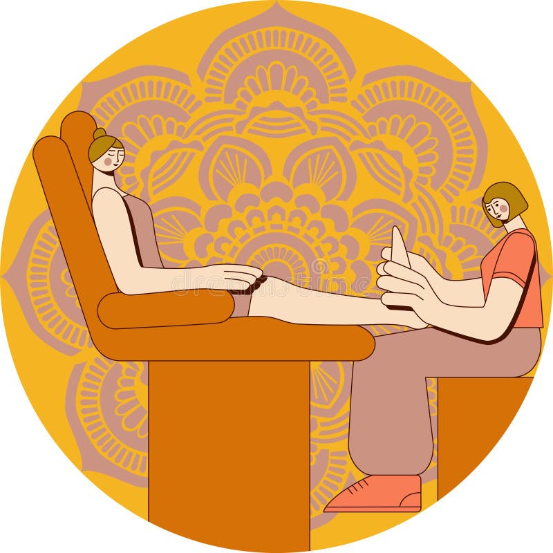 Techniques for Giving Feet Massage. Circle Shape Stock Vector ...