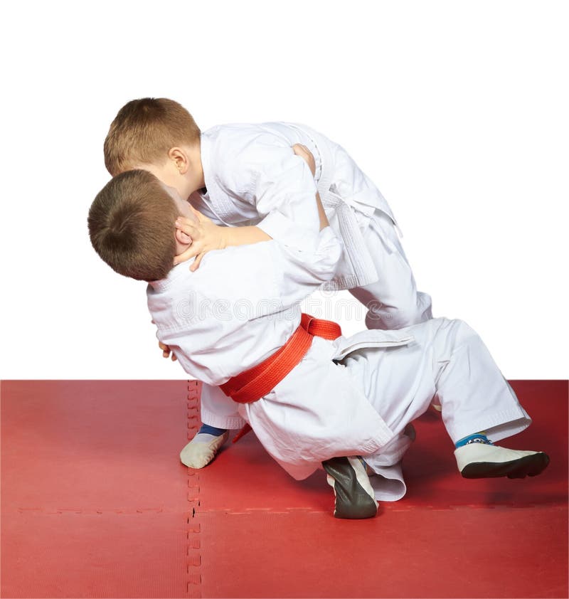 In Kindergarten, the Children are Trained Judo Techniques Stock Photo ...