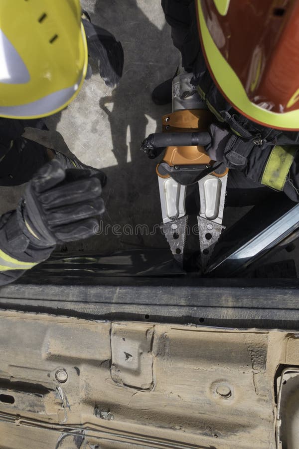 Techniques of Rescue in Traffic Accidents Stock Image - Image of team ...