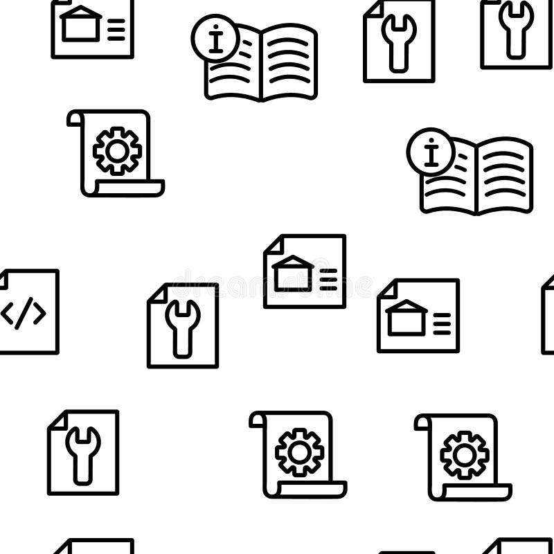 Technische Dokumentation Vektor Nahtloses Muster Vektor Abbildung ...
