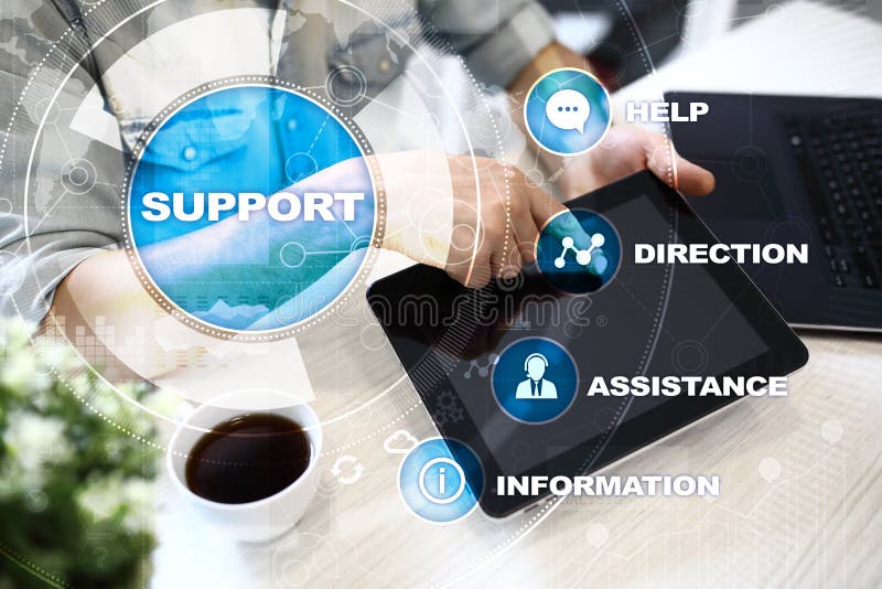 Symbole Des Technischen Supports Auf Dem Bildschirm Hilfezentrum Internet- Und ...