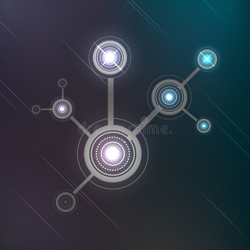 Vector Illustration Abstract Molecules and Global Social Media ...