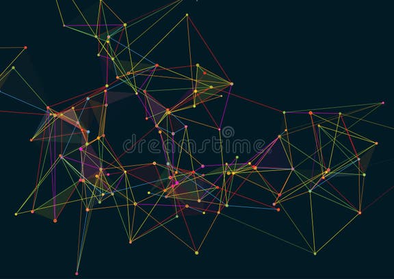 Techno Background with Connecting Low Poly Design Stock Vector ...