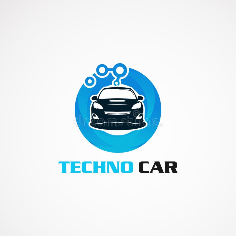 Techno Car with Blue Circle Logo Vector, Icon, Element, and Template ...