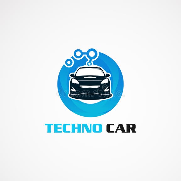 Techno Car with Blue Circle Logo Vector, Icon, Element, and Template ...