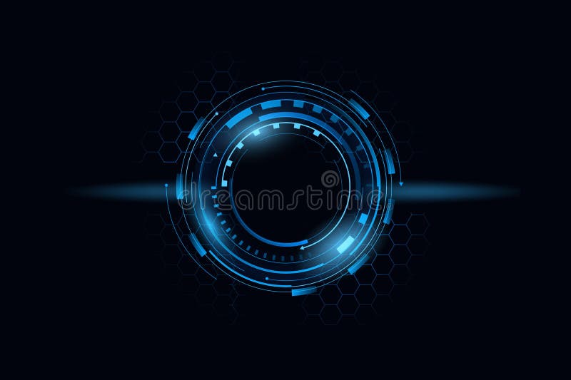 Techno Circle with Glow Template Stock Vector - Illustration of shape ...