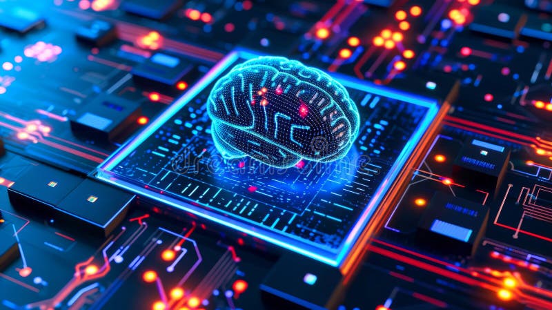 A Techno-Cognitive Fusion. Generative AI Stock Illustration ...