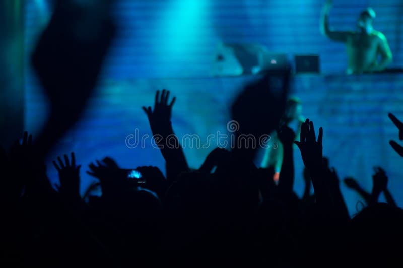 Techno concert stock image. Image of clubbing, climax - 73035183