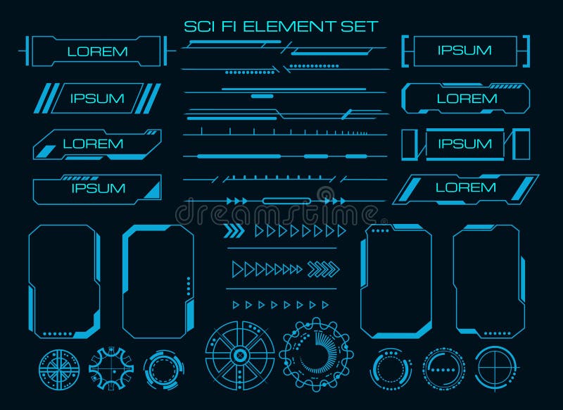 Techno cyber ux elements stock vector. Illustration of info - 211954286