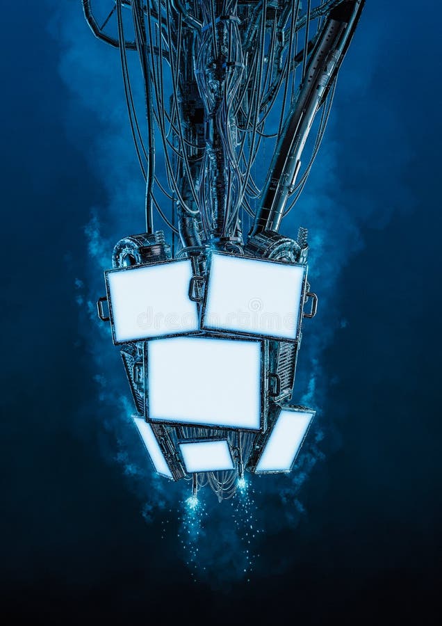 Techno display array stock illustration. Illustration of glowing ...