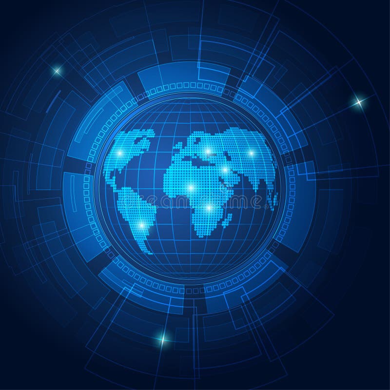 Techno earth stock vector. Illustration of global, detect - 98712926