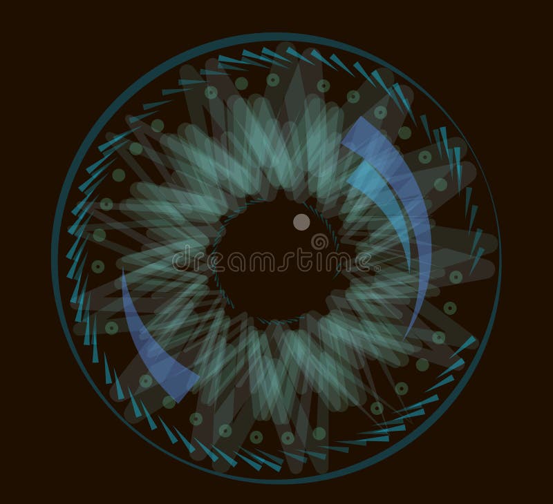 Techno Eye Isolated on Black Background. Stock Illustration ...