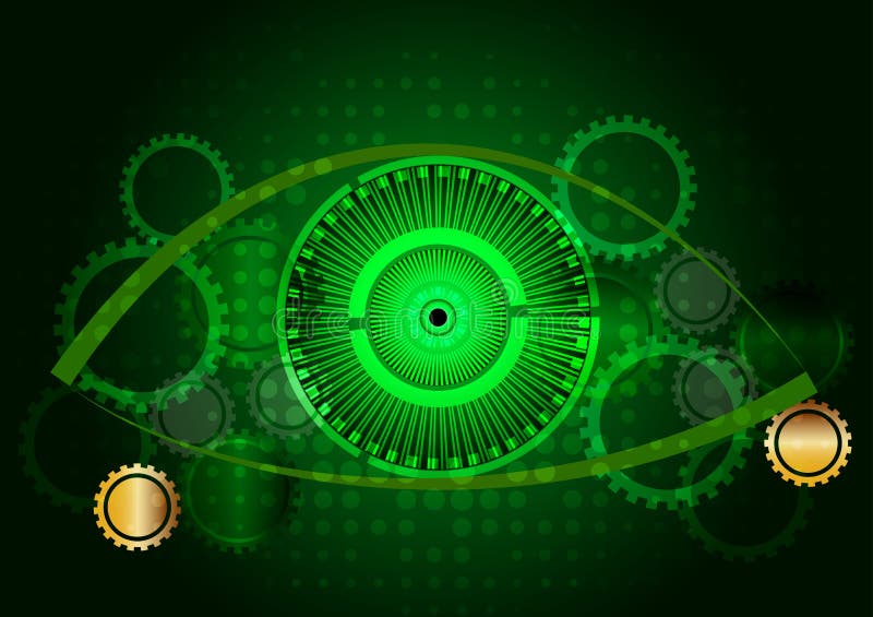 The Techno Eye and Light Ray Stock Vector - Illustration of glowing ...